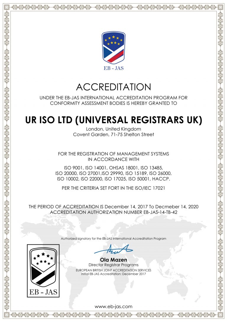 Accreditation | UR ISO LTD